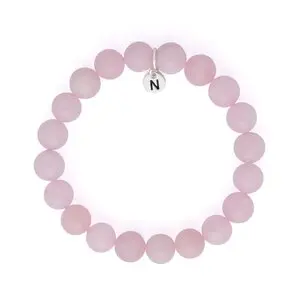 NELLOU JEWELLERY Affinity Rose Quartz Gemstone Bracelet - Pink