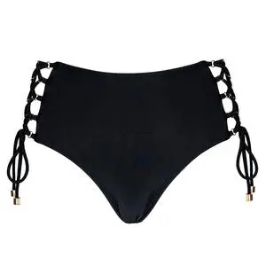ENEZ SWIM Juliet High Waisted Adjustable Bikini Bottom - Black