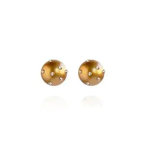 SAULE LABEL Gaia Jet Petite Earrings In En Saffron - Gold