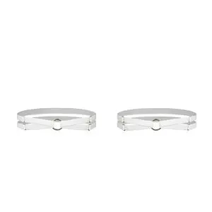 MONIQUE MORIN LINGERIE Frisson Leg Garters Crystal - White