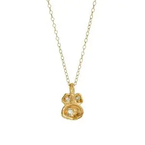 CLAIRE HILL DESIGNS White Topaz Lichen Pendant Necklace - Gold