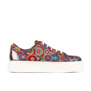 EMBASSY LONDON USA Camila Silver & Signature Print Designer Sneakers