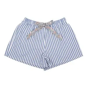 LE COLONEL Blue / White Blue Stripes Seersucker Pyjama Shorts - Blue/white