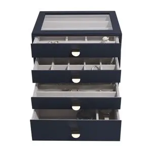 STACKERS Classic Navy Pebble Set Of Four Drawers - Blue