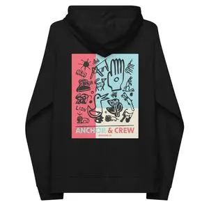 ANCHOR & CREW One Moon Safari Editions Organic Cotton Hoodie - Black