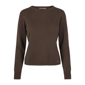 TIRILLM Sasha Basic Cashmere Pullover With Round Neck, Chocolate Brown