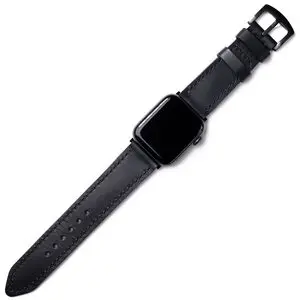 ROARCRAFT Apple Watch Ultra Custom Made Leather Watch Strap - Black