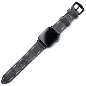 ROARCRAFT Apple Watch Ultra Custom Made Leather Watch Strap - Grey