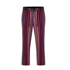 DAVID WEJ Dareski Tribal Print Drawstring Trousers Wine Multi