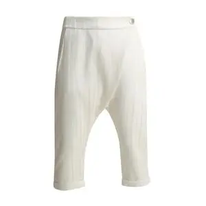 SMART AND JOY Satin Trim Capri Tailored Pants - White