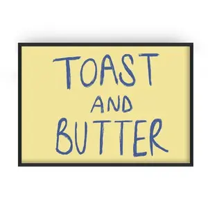 FANCLUB Toast & Butter Breakfast Butter Kitchen Playful Art Print - Yellow