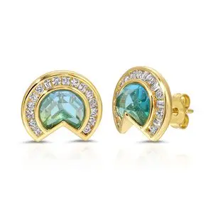 GLAMROCKS JEWELRY Daybreak Gem Studs Sky - Blue