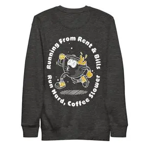 ANCHOR & CREW Gustatory Coffee Over Bills Embroidered Cotton Blend Sweatshirt - Black