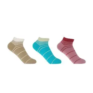 PEPER HAROW - MADE IN ENGLAND Retro Trainer Socks Bundle Beige, Blue & Musk - Beige/blue