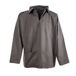 ARTHUR BEALE Open Neck Sailors' Smock Gunmetal - Grey