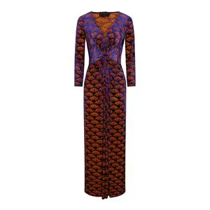 BEATRICE VON TRESCKOW Art Deco Velvet Devore Lola Maxi Dress - Blue