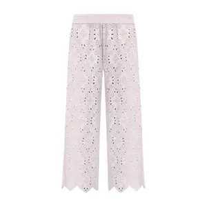 BINDU Amara Pants Eyelet - White
