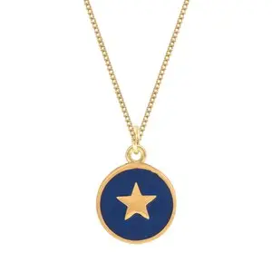 LIME TREE DESIGN Small Star Gold Vermeil Indigo Blue