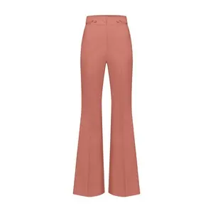 TIA DORRAINE Flared Trousers With Adjustable Waist Dusty Rose - Pink