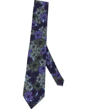LORDS OF HARLECH Taddeo Printed Merino Wool Neck Tie - Green