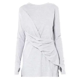 METAMORPHOZA Grey / Black Cotton Slim Fit Top With Thumbhole Sleeves In Gray - Grey/black