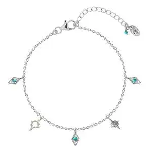 CHARLOTTE'S WEB JEWELLERY Blue / Silver Medina Silver Charm Anklet Turquoise - Blue/silver