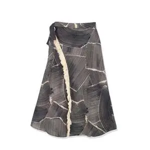 PROFILE NYC Faux Wrap Fringe Skirt