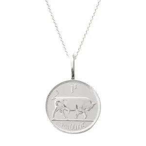 KATIE MULLALLY Irish Shilling Coin & Chain In Sterling - Silver