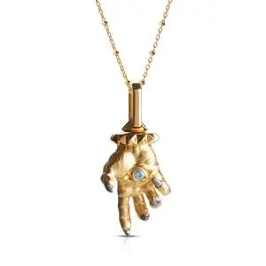 KASUN LONDON Hand Of The Protector Pendant November Topaz Vermeil - Gold