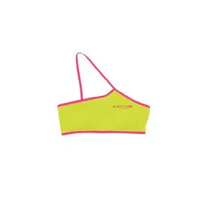 KAPTURE Dayglow One Shoulder Recycled Bikini Top - Yellow