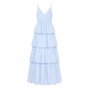 NEVA Althea Tiered Tulle Occasion Maxi Dress Light