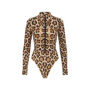 MISARI Leopard Zip One-piece Swimsuit