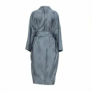DECOFLUX HOME Cotton Sateen Kimono Robe Mirage - Grey