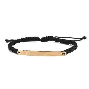ECCE ARTISAN DIAMONDS 14k Solid Hammered Rose Gold Cord Bracelet - Black