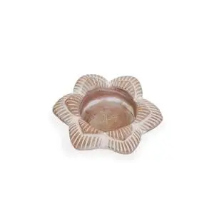 KORISSA Neutrals Terracotta Tea Light Candle Holder Flower - Orange