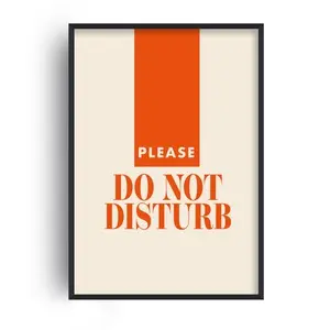 FANCLUB Playful Do Not Disturb Retro Bedroom Giclée Art Print - Red
