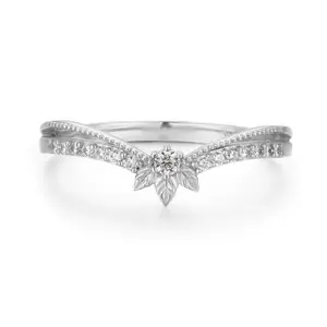 AZURA JEWELRY NEW YORK Abloom Stacking Band White Gold Vermeil - Silver