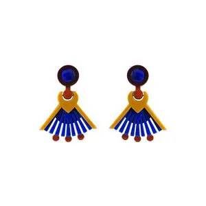 GISSA BICALHO Handmad Acrylic Earring Araça - Blue
