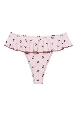 MONTCE Cherries Tamarindo Ruffle Bikini Bottom - Pink