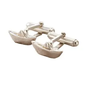 POSH TOTTY DESIGNS Sterling Origami Boat Cufflinks - Silver