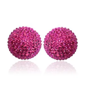 PINAR OZEVLAT Disco Pebble Earrings Fuchsia - Pink
