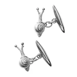 LEE RENEE Baby Snail Cufflinks - Silver