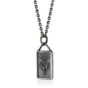CARTOGRAPHY Silver / Grey Troy Phoenix Necklace In Sterling Silver Necklace - Silver/grey