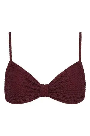 MONTCE Maroon Crochet Devin Bikini Top - Red