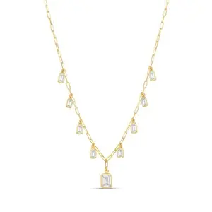 SHYMI Emerald Drop On A Paper Clip Necklace