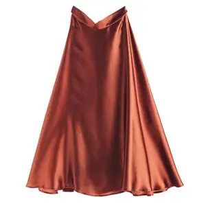 Mionè Fluttering Silk Midi Skirt - Brown