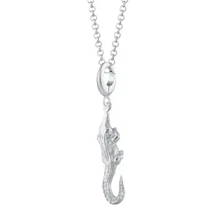 LILY CHARMED Sterling Crocodile Charm Necklace - Silver