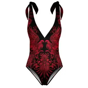 ALOHA FROM DEER Red / Black Red Nocturne One Piece Swimsuit - Red/black