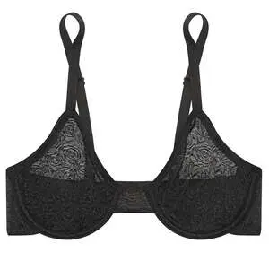 VERDANT INTIMATES Rose Lace Full Bra - Black