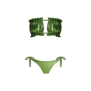 NUR KARAATA Shinny Sun Bikini Set - Green